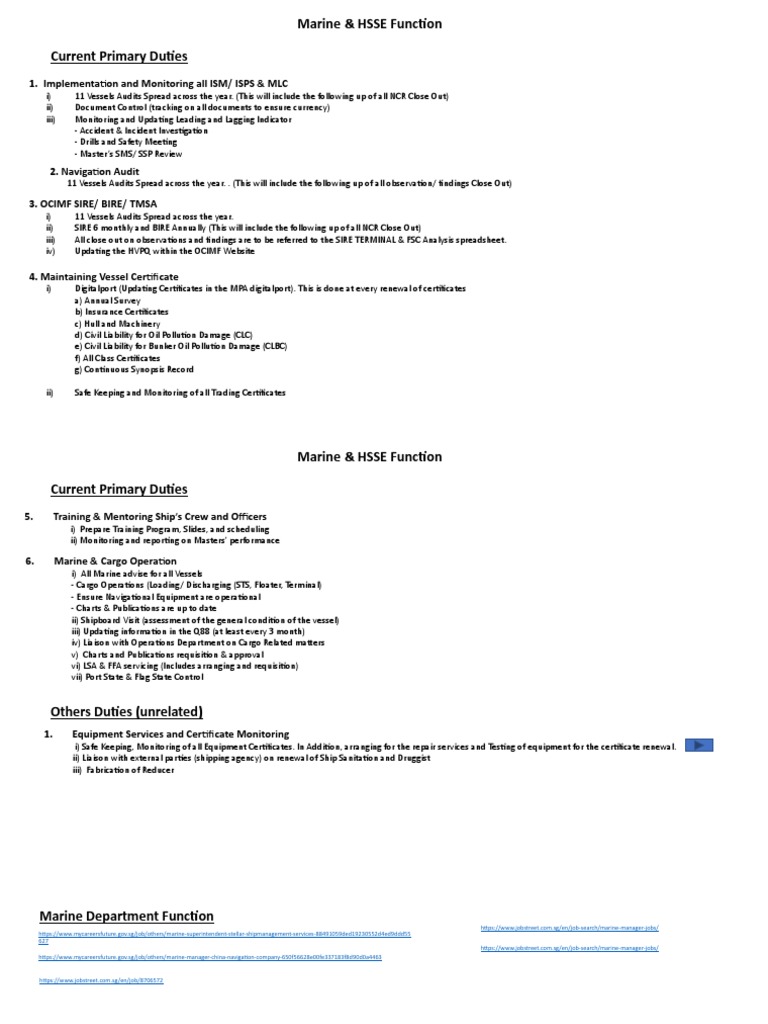 Marine Function | PDF | Ships | Water Transport