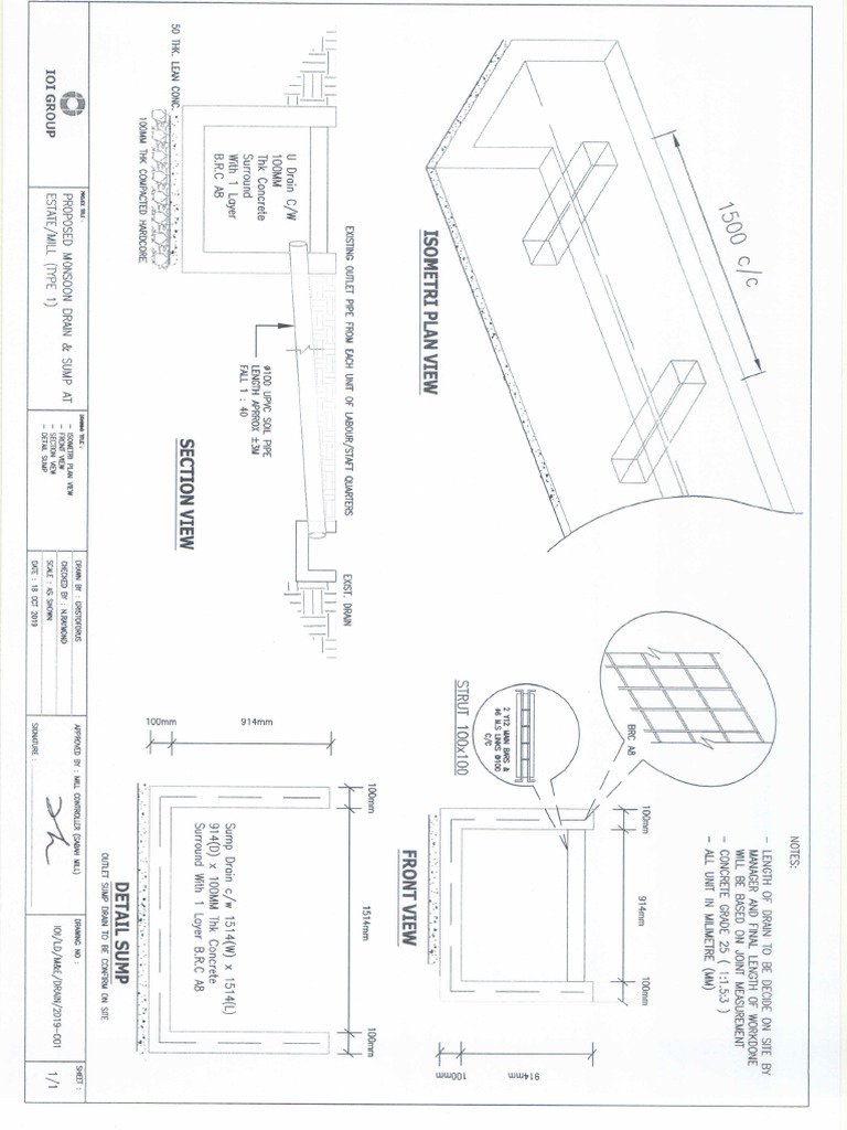 Drawing - Monsoon Drain & Sump Type 1 | PDF