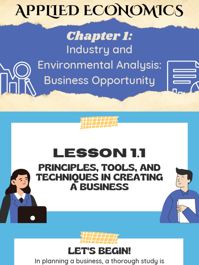 APPLIED ECONOMICS - Industry and Environmental Analysis - Business Opportunity - Principles ...