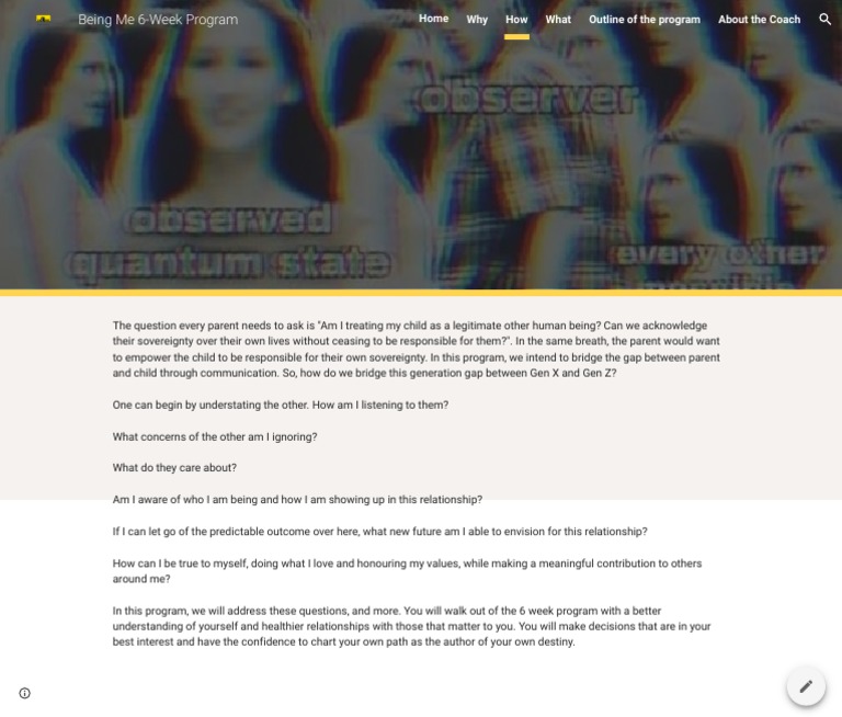 Being Me 6-Week Program - How | PDF