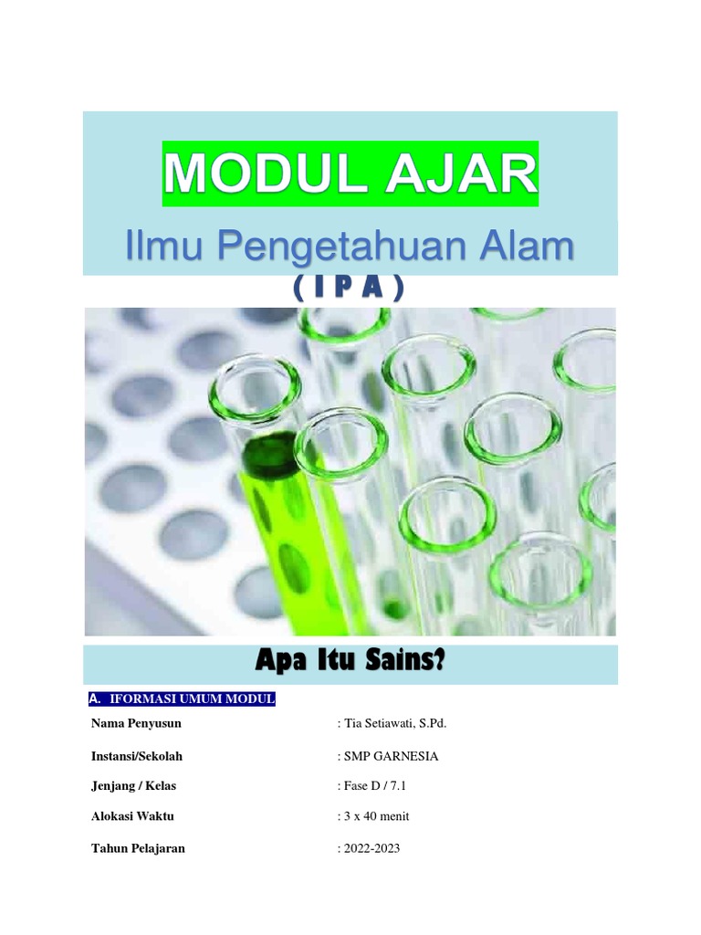 Modul IPA SMP Garnesia Kelas 7.1 | PDF | Ilmu Sosial