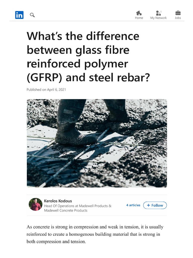 Difference Between GFRP & Steel Rebar | PDF
