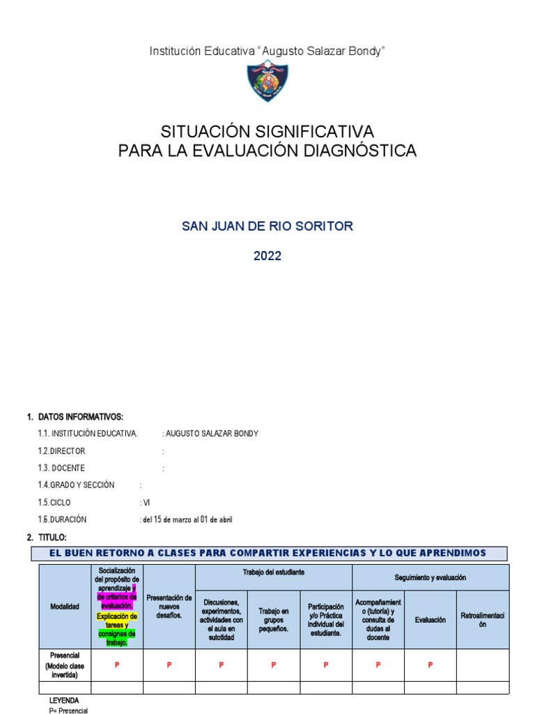 1° 2° Eda - Diagnóstica | PDF | Números | Las emociones