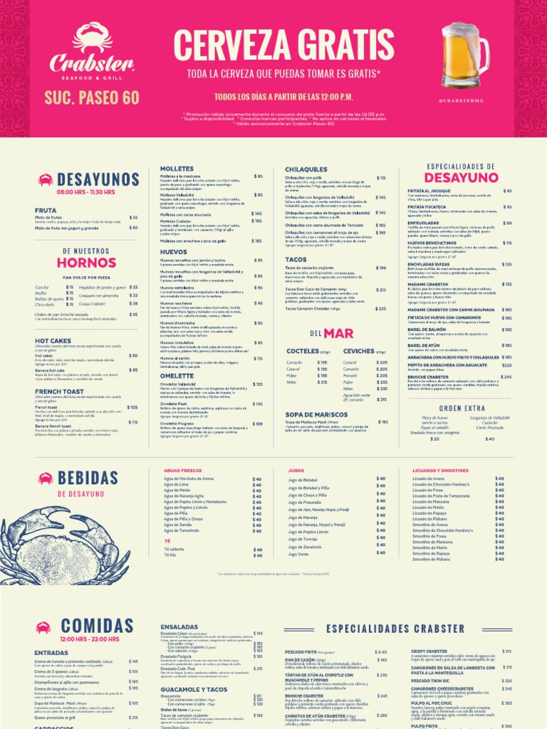 Menu Crabster 2020 | PDF | Mariscos | Taco