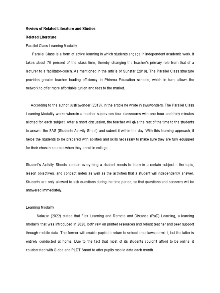 RRL and RRS | PDF | Teaching Method | Learning