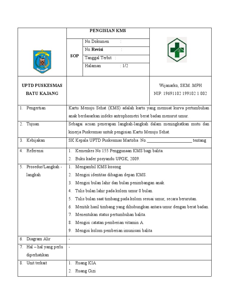 Panduan Pengisian KMS Puskesmas | PDF