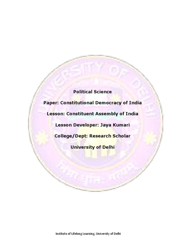 Constituent Assembly of India Overview | PDF | Jawaharlal Nehru | Socialism