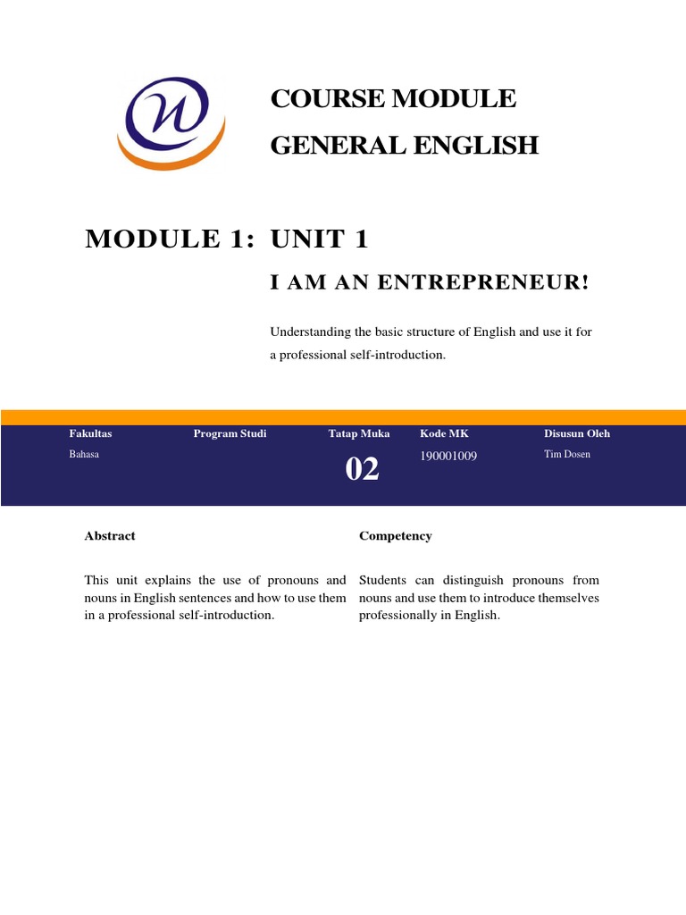 New General English Module 1 | PDF | Noun | Pronoun
