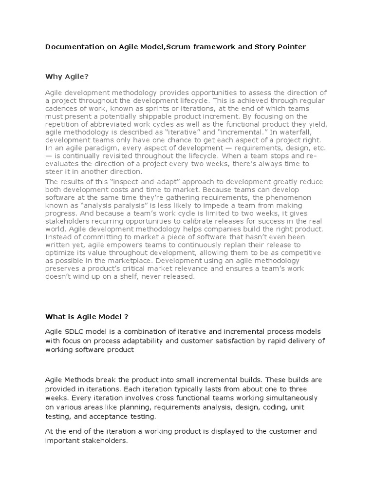 Documentation On Agile Model | PDF | Scrum (Software Development ...