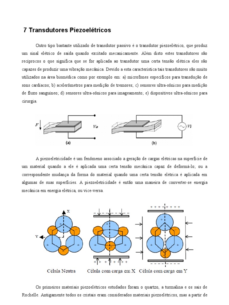 Características e aplicações de transdutores piezoelétricos | PDF ...