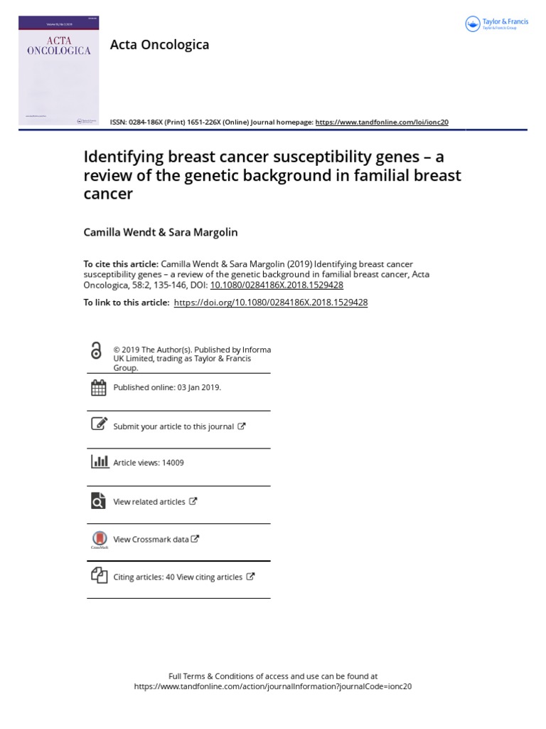 Identifying Breast Cancer Susceptibility Genes A Review of The Genetic ...