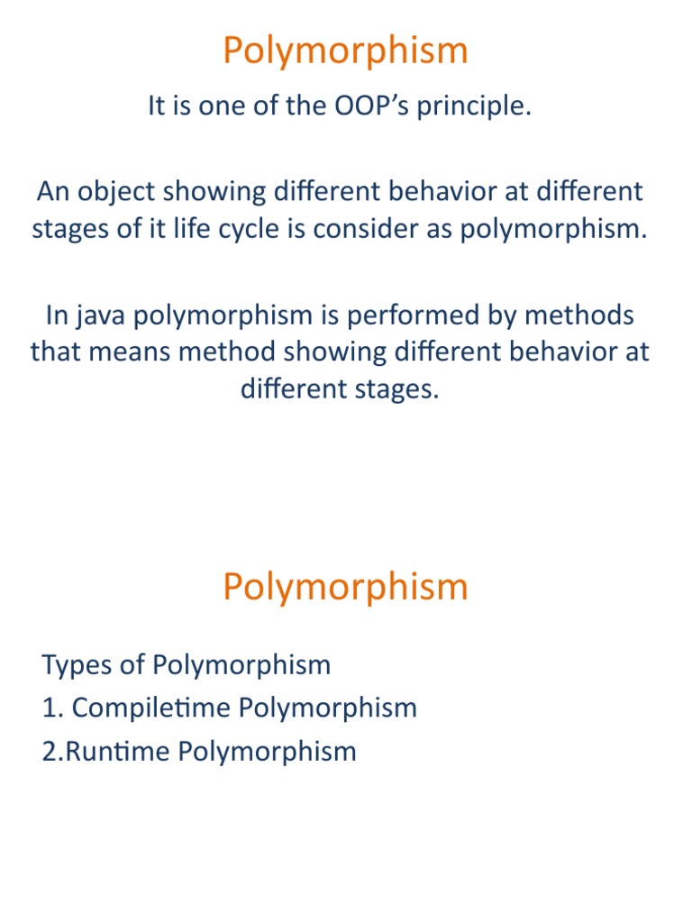 Polymorphism | PDF | Class (Computer Programming) | Method (Computer ... Polymorphism | PDF | Class (Computer Programming) | Method (Computer ...