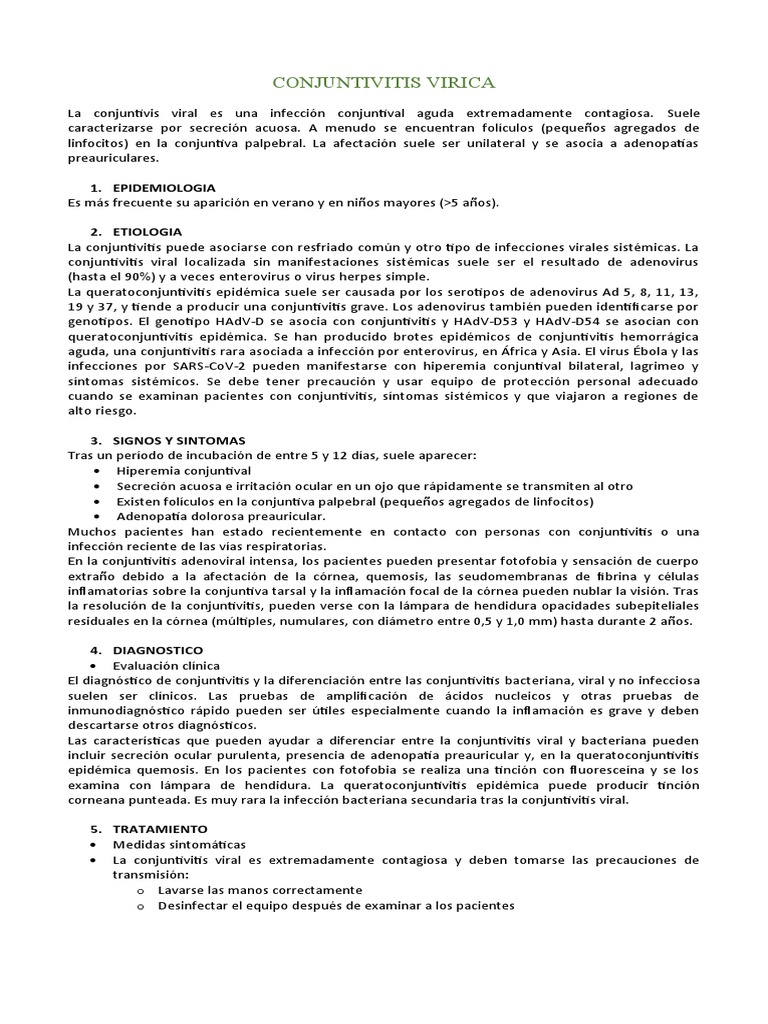 Conjuntivitis Virica y Bacteriana | PDF | Virus | Resfriado comun