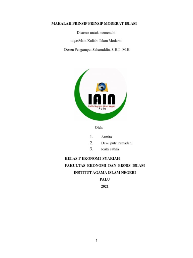 Prinsip-Prinsip Moderasi Islam | PDF