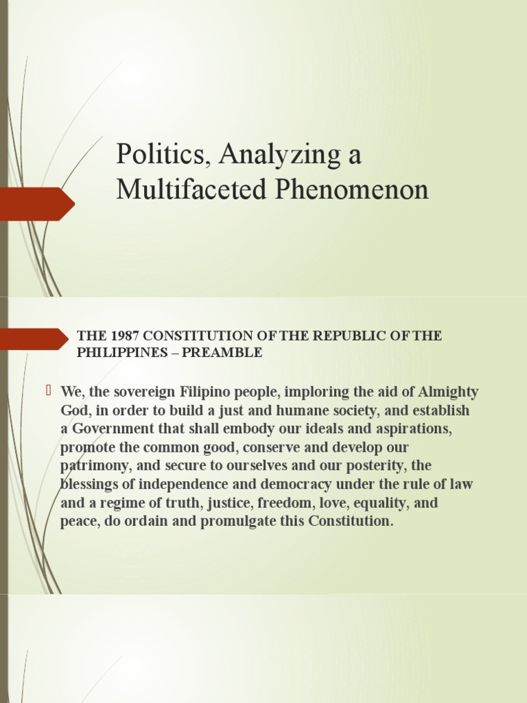 Politics, Analyzing A Multifaceted Phenomenon | PDF | Government ...