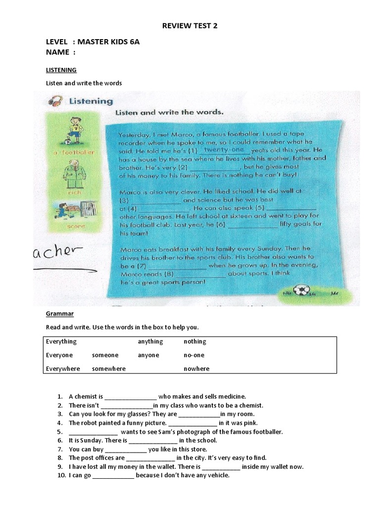 Kids 6a Unit 2 | PDF | Self-Improvement