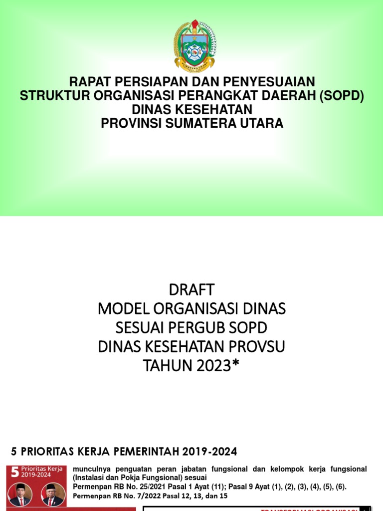 Draft-5 SINKRONISASI ORGANISASI DENGAN SOTK DINKES PROVSU 2023 | PDF