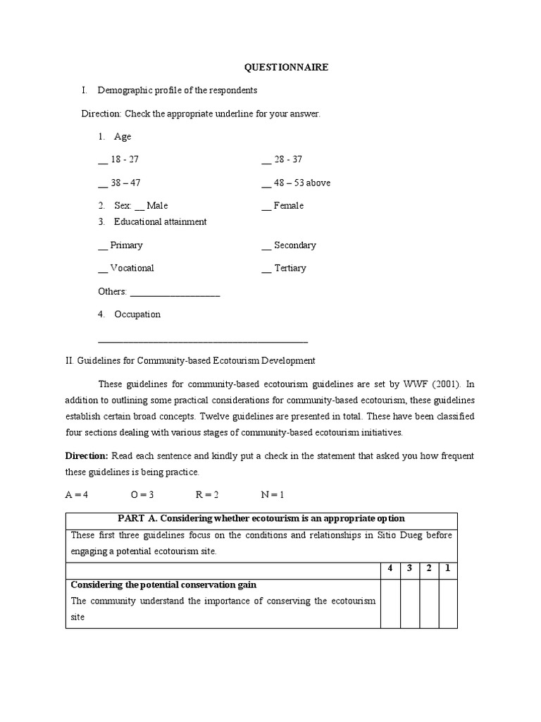 Questionnaires Guidelines | PDF | Business | Economies