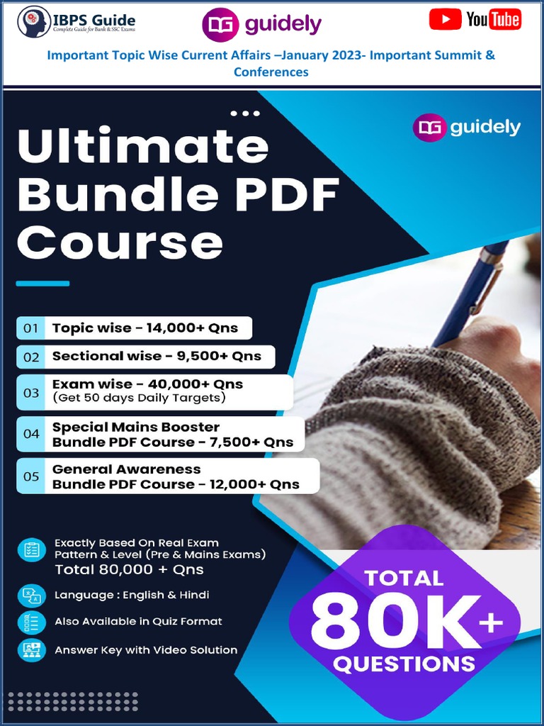 Important Topic Wise Current Affairs - January 2023-Important Summit & Conferences | PDF