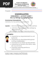 Kindergarten Learning Activity Sheet Q3 Week 2 | PDF