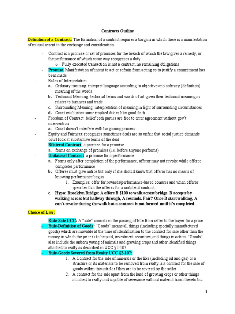 Contracts Fall-2020-2 | PDF | Offer And Acceptance | Consideration
