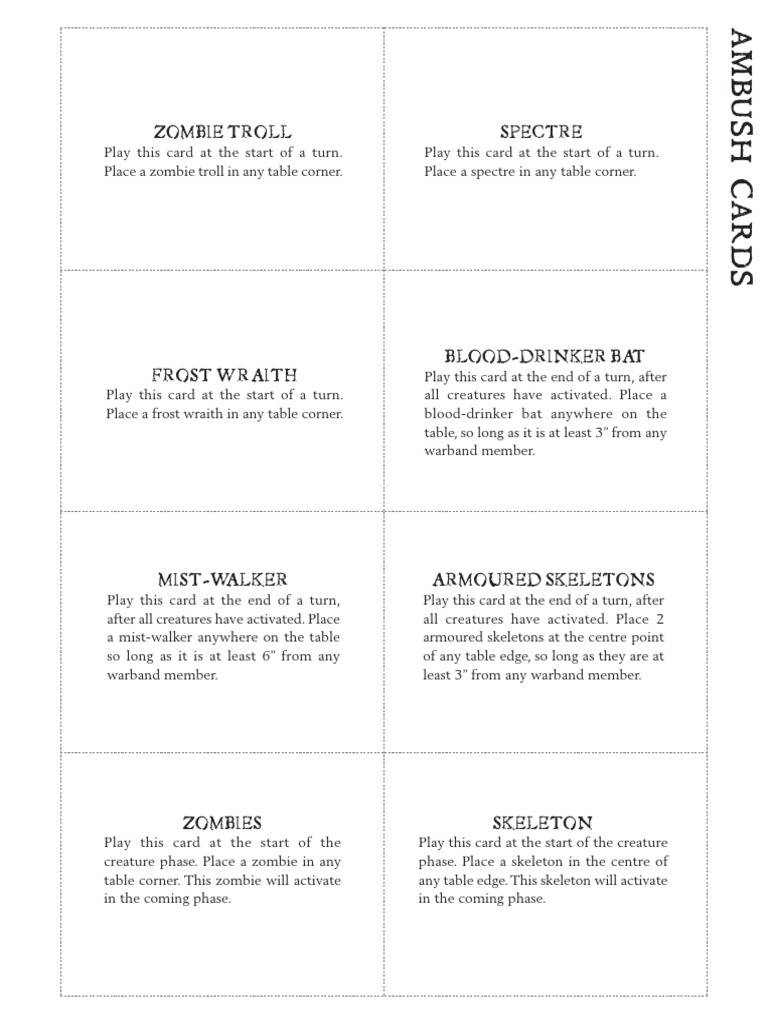 Ambush Cards PDF | PDF