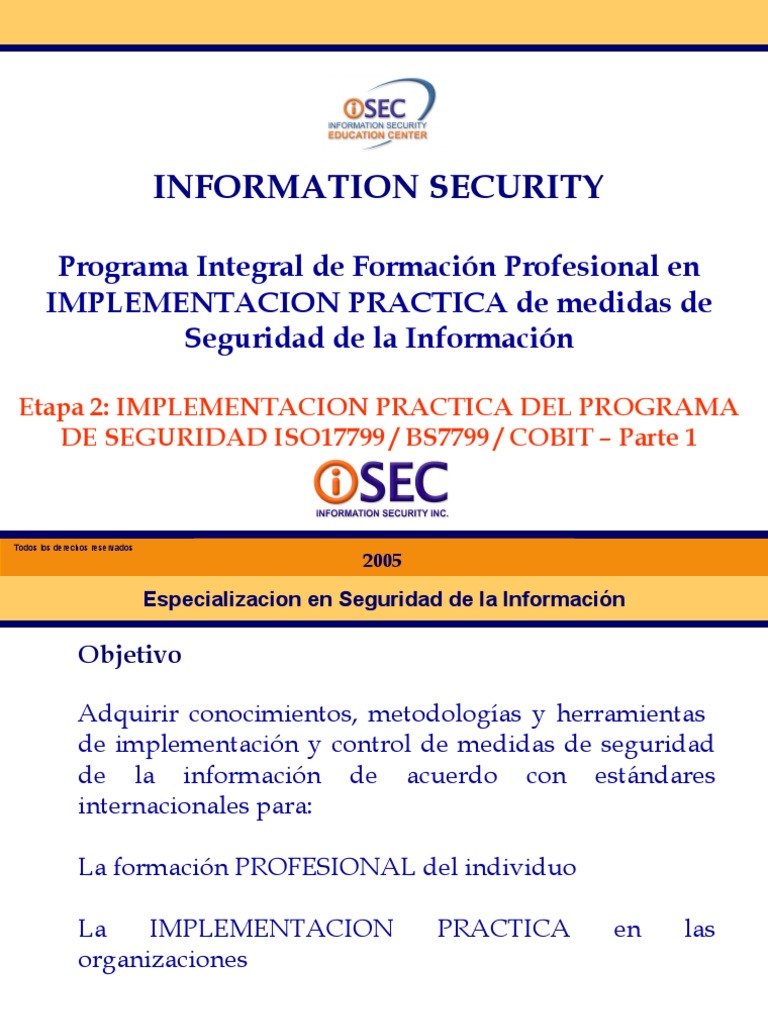 Implementing Information Security Standards: An Overview | PDF | Cobit | Seguridad de información