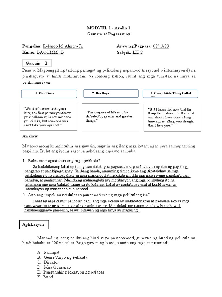 Template M1 Aralin 1 Gawain Pdf Pdf
