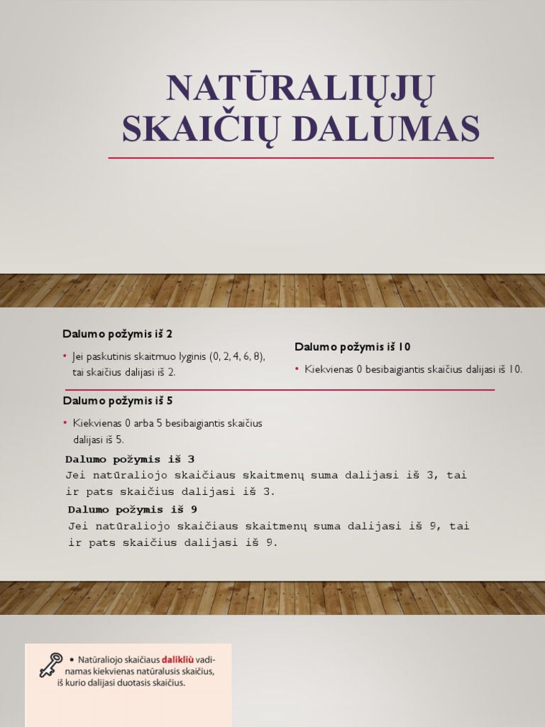 Naturaliuju Skaiciu Dalumas Teorija | PDF