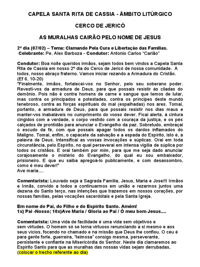 02 Cerco de Jerico | PDF | Oração | Igreja católica