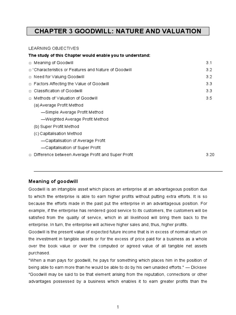 Valuatioin of Goodwill | PDF | Goodwill (Accounting) | Valuation (Finance)