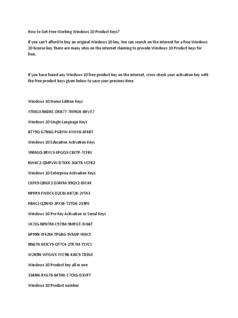 Iso Product Key | PDF | Windows 10 | Microsoft Windows