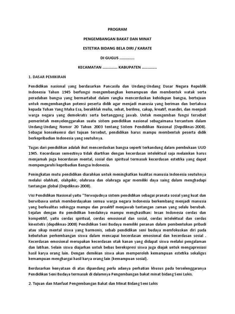 Program Pengembangan Bakat Seni Lukis | PDF