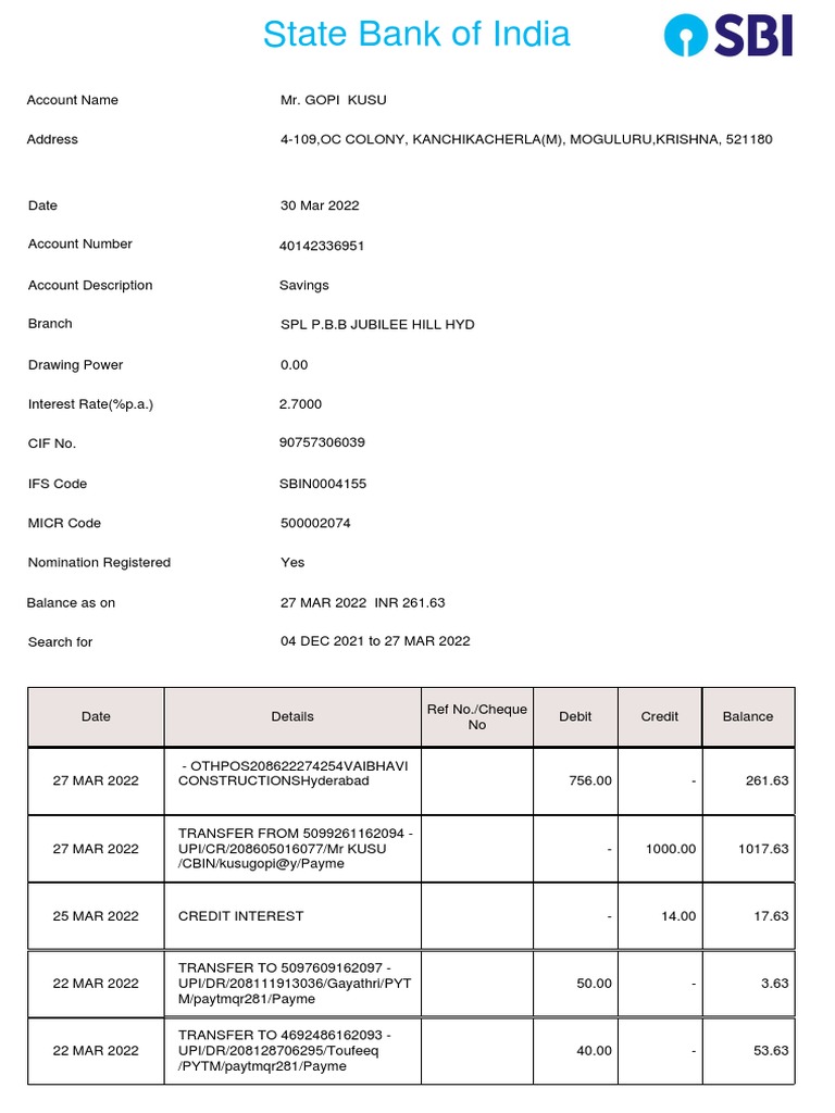 Account Statement-Unlocked PDF | PDF | Payments | Finance & Money ...