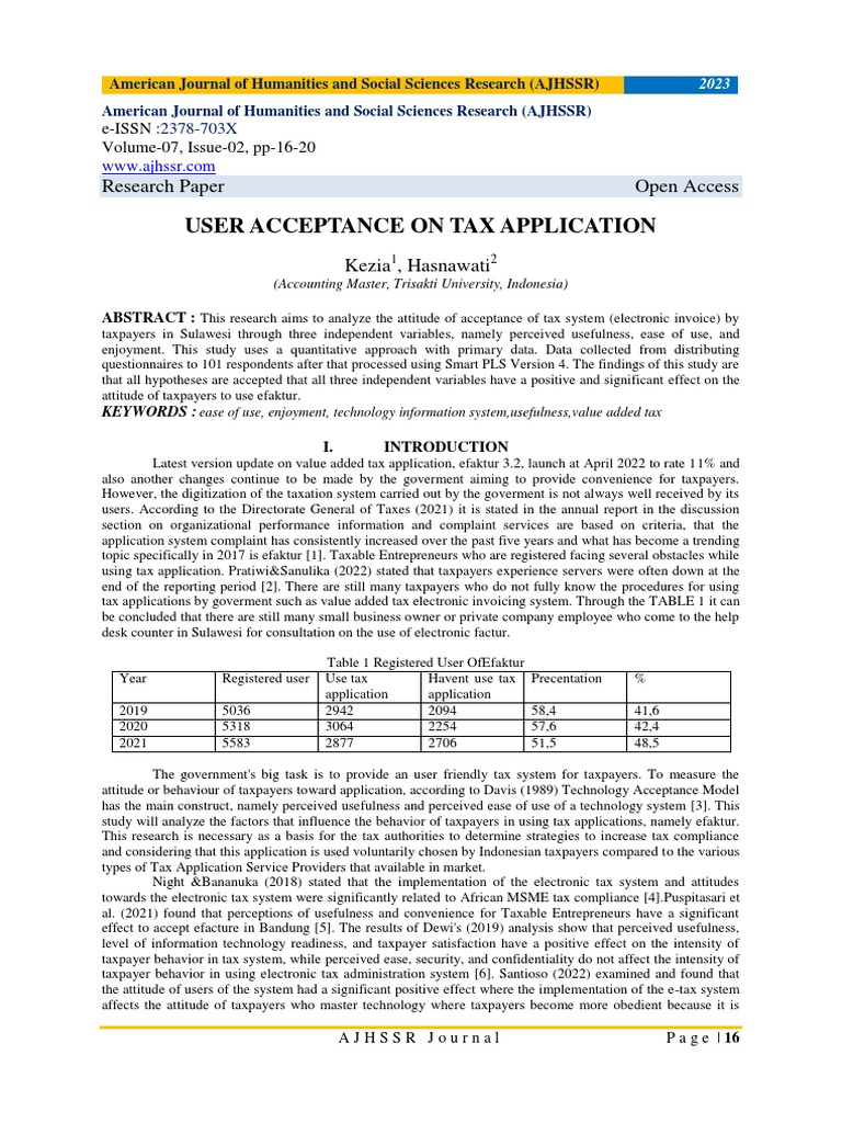 User Acceptance On Tax Application | PDF | P Value | Usability