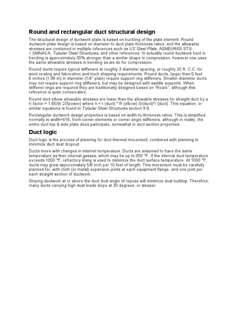 Ductwork Structural Design Guidelines | PDF | Technology & Engineering