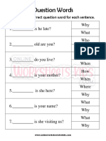 Grade 1 WH Questions Worksheet | PDF