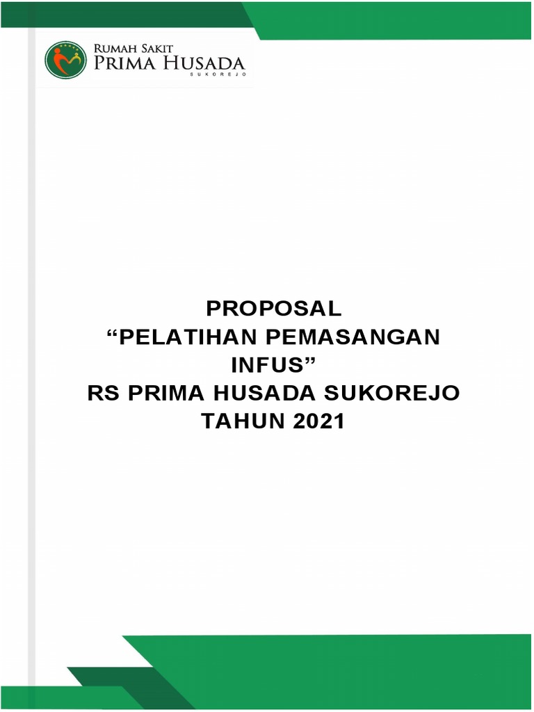 Proposal Pelatihan Pemasangan Infus | PDF