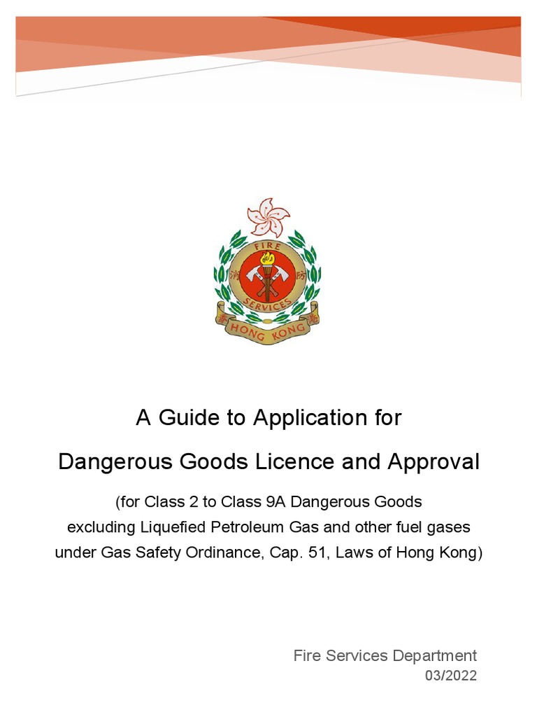 A Guide To Application For Dangerous Goods Licence and Approval ...