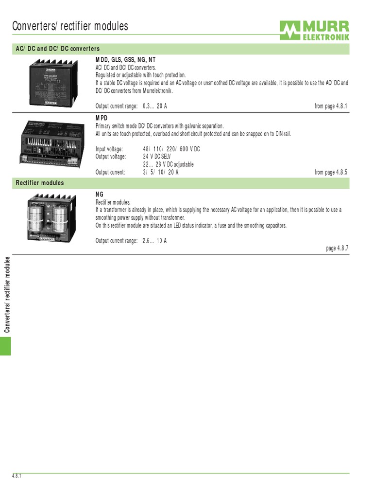 Murr en | PDF | Rectifier | Direct Current