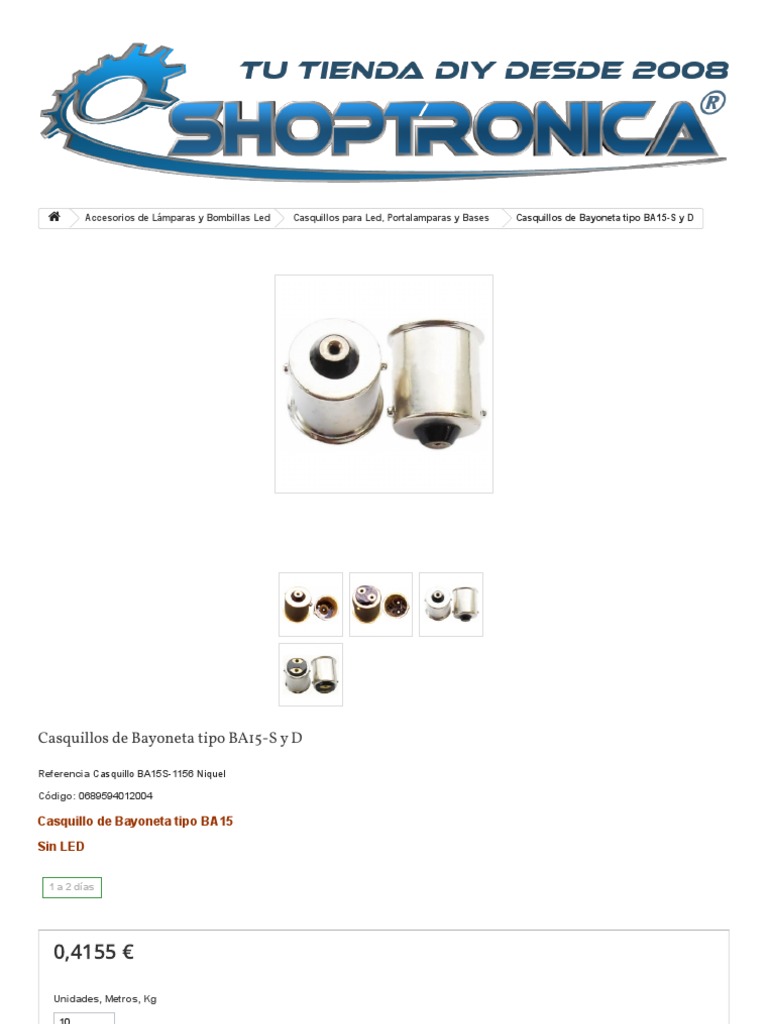 Casquillos BA15: Bases para Lámparas LED | PDF | Bombilla incandescente ...