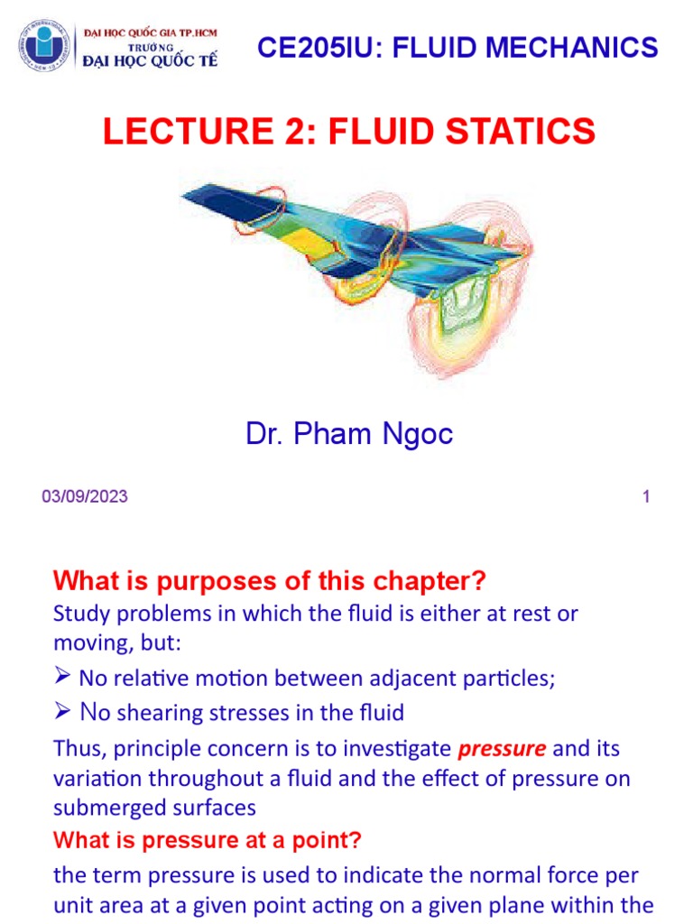 Lecture 2 - Fluid Statics - 1 | PDF | Fluid Mechanics | Pressure