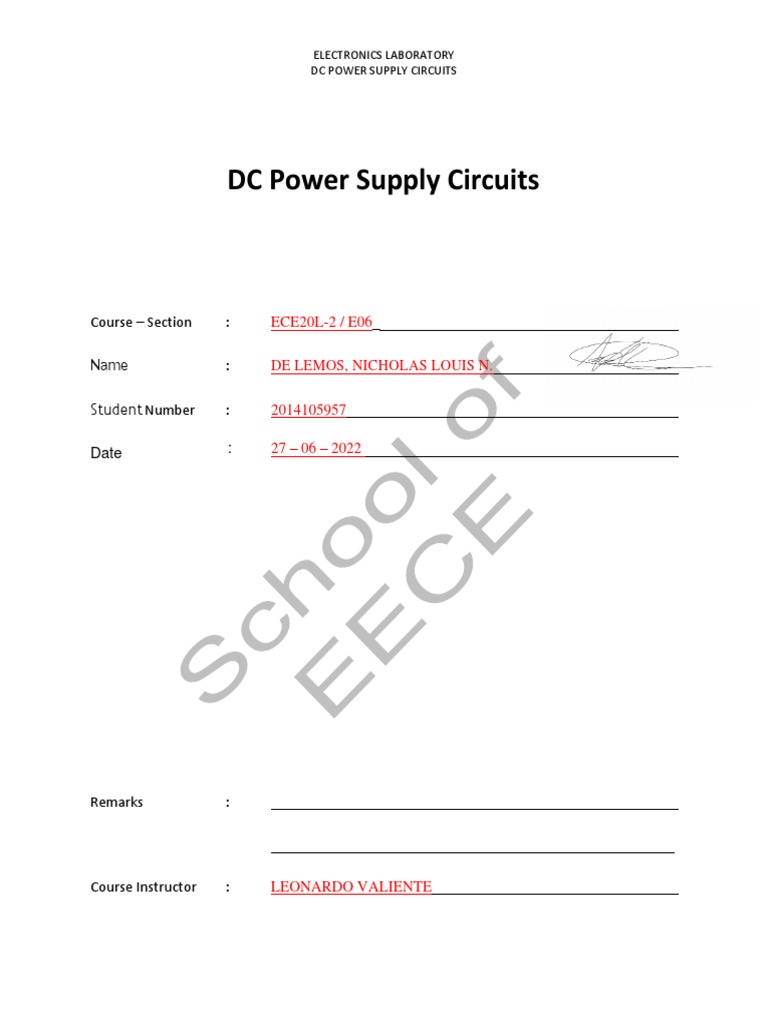 ECE20L - 2 - Expt4 | PDF | Rectifier | Power Supply