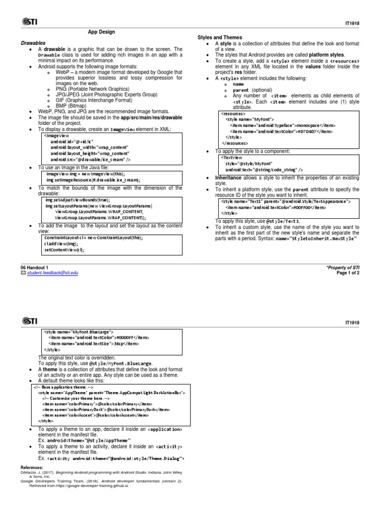 06 Handout 1 | PDF | Android (Operating System) | Page Layout