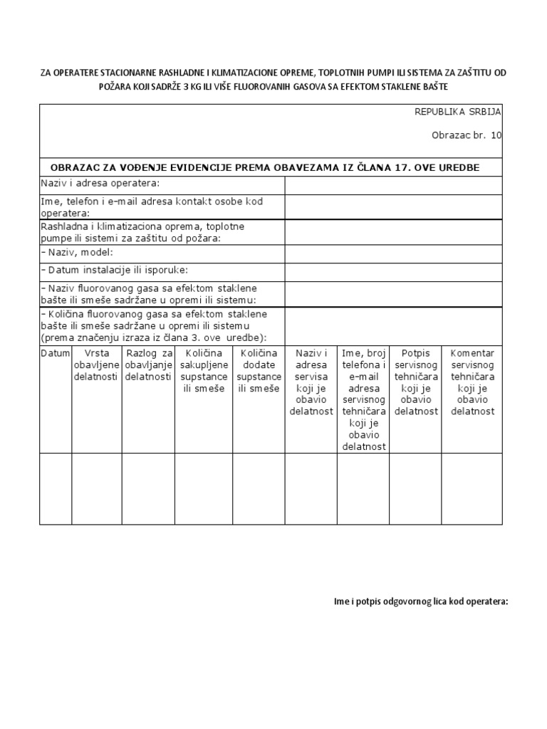 Obrazac 10. Freoni | PDF