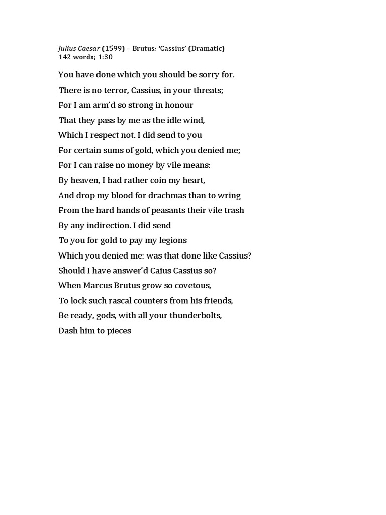 Classical Audition Monologues | PDF