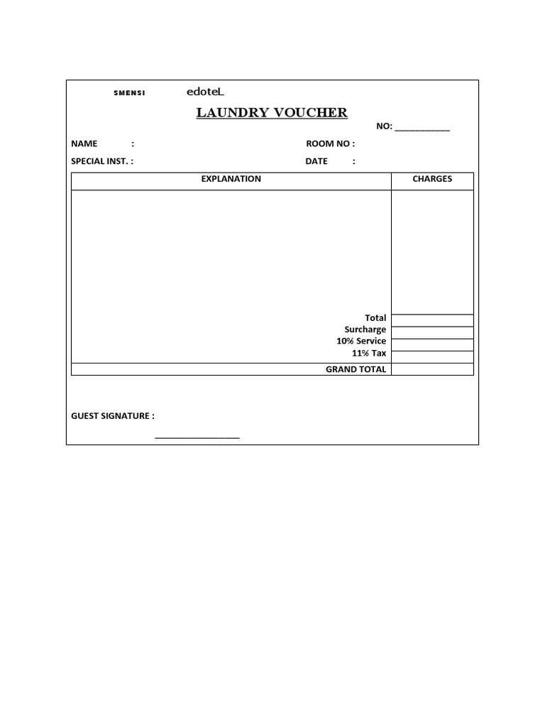Laundry Voucher New | PDF