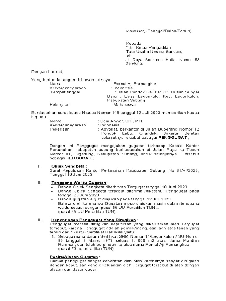 Contoh-Surat-Gugatan | PDF