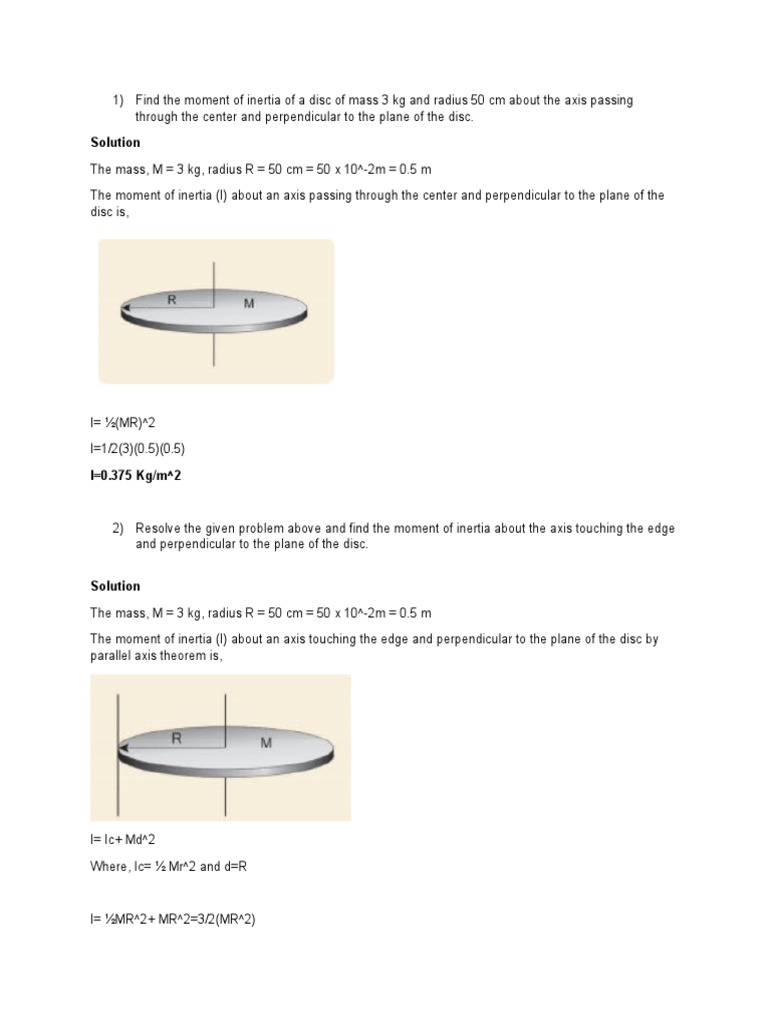 Moment of Inertia | PDF | Rotation Around A Fixed Axis | Space