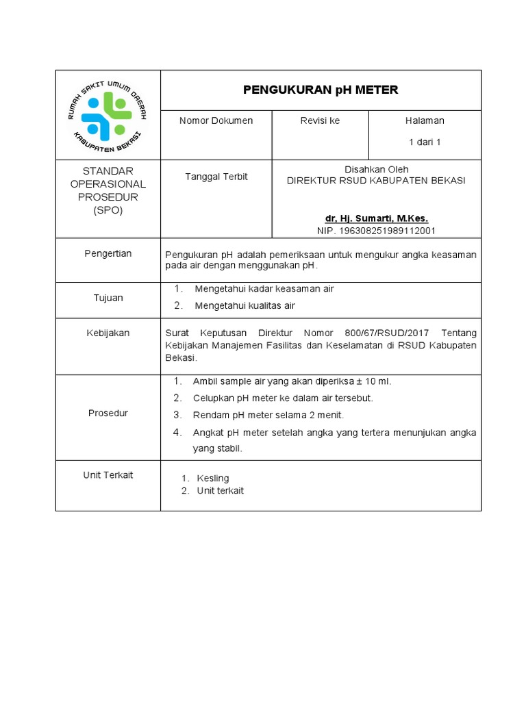 Sop Pengukuran Ph Meter Pdf